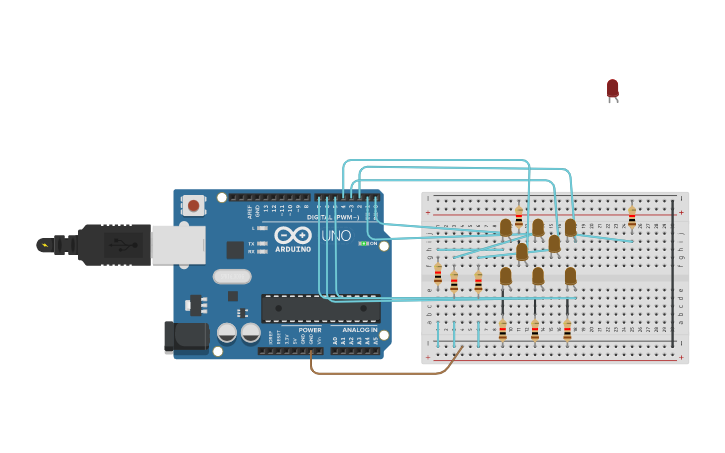 Circuit design letra arduino - Tinkercad