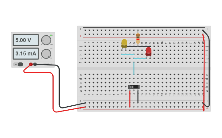 Circuit design Ligar led - Tinkercad