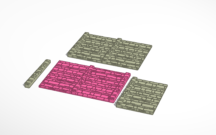 3D design Stone Retaining Wall - Tinkercad