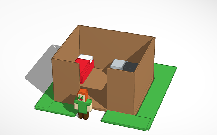 3D design Minecraft Alex and The First House | Tinkercad