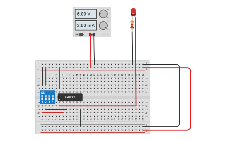 Circuit Design Nor Gate Tinkercad