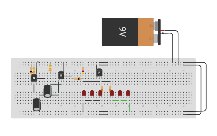 Circuit design leds intermitentes - Tinkercad