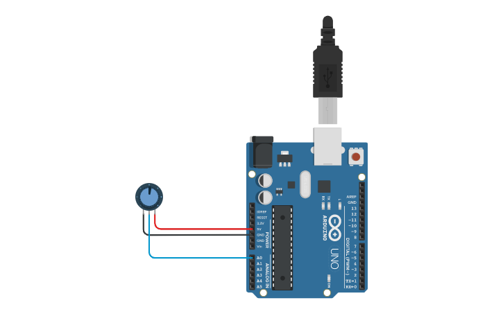 Circuit design Potentiometer Pinout - Tinkercad