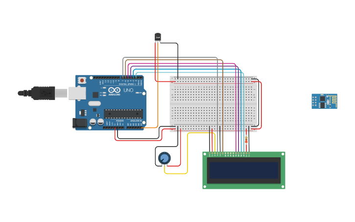 Circuit design Sensor Suhu | Tinkercad