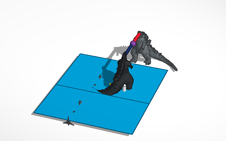 3D design Godzilla battle | Tinkercad