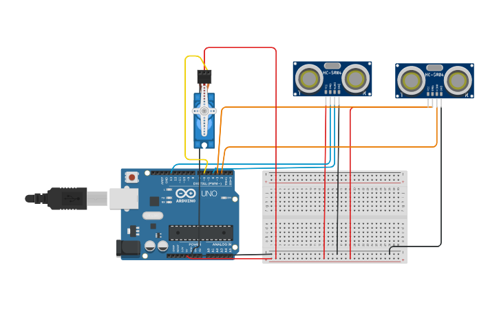 Circuit design Automated Door - Tinkercad