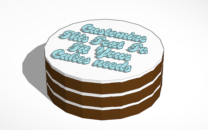 3d Design 3 Layer Cake Base With Words Tinkercad