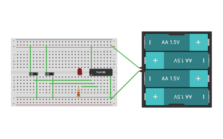 Circuit design AND GATE | Tinkercad