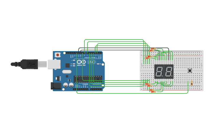 Circuit design Seven segment display multiplexing - Tinkercad Circuit design Seven segment display multiplexing - Tinkercad