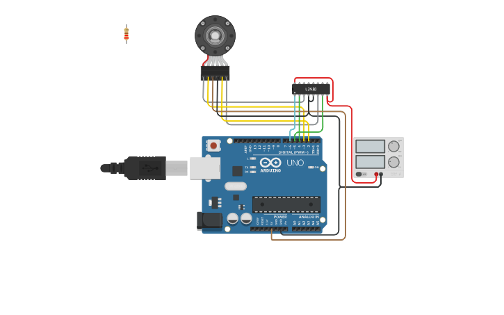 Circuit design PID Control DC Motor Velocity - Tinkercad