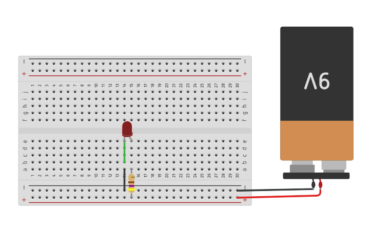 Circuit design Circuito basico - Tinkercad