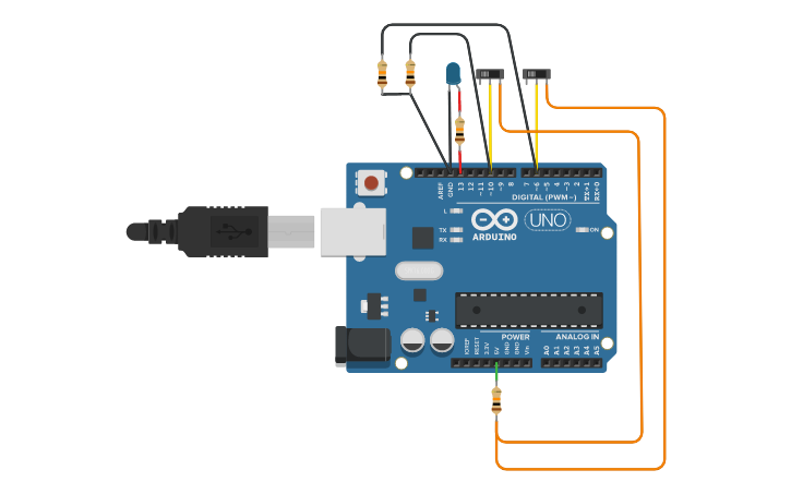 Circuit design 3 Way Simulation - Toggle Switch | Tinkercad