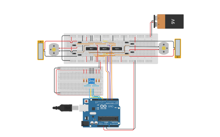 Circuit design 05 Line Tracking Caleb Peh | Tinkercad