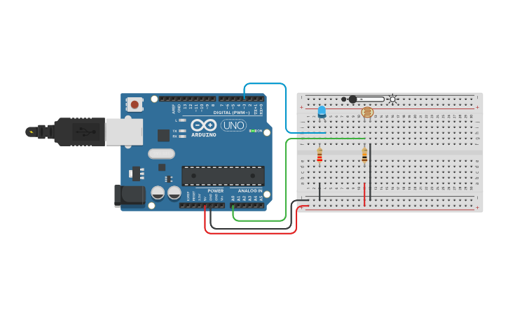 Circuit Design Led And Photoresistor Tinkercad