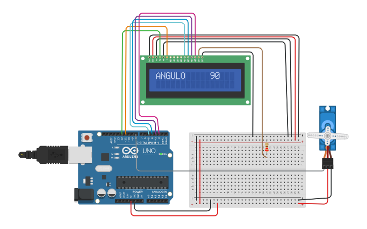 Circuit Design Servomotor Lcd Tinkercad