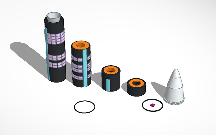 3D design Peacekeeper ICBM with pads - Tinkercad