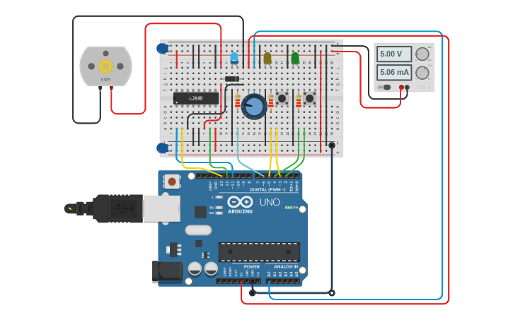Circuit design Lab THM Part F H-Bridge | Tinkercad