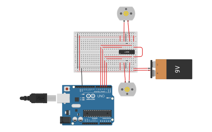 Circuit design Motor paso a paso - Tinkercad