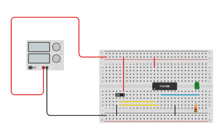Circuit design NOT Gate using NAND | Tinkercad
