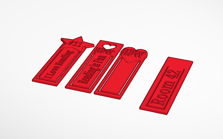 3D design Bookmark Samples - Tinkercad
