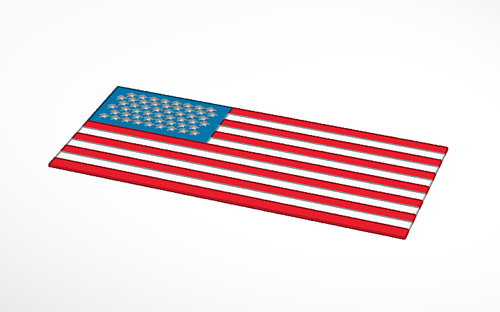 3D design us flag - Tinkercad