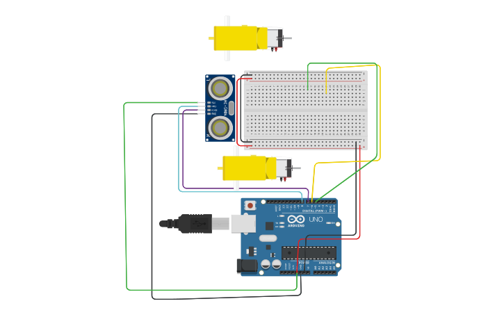 Circuit design Smart Car Robot - Tinkercad