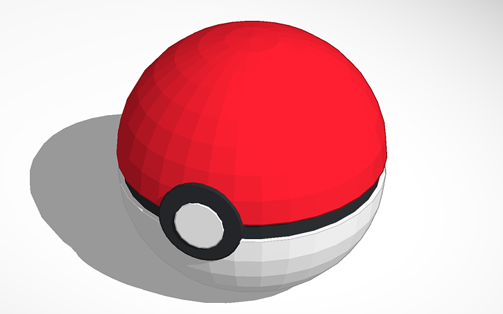 3D design Solid Pokemon ball - Tinkercad