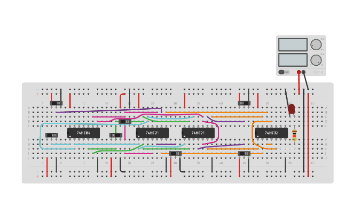 Circuit design 4 X 1 MUX - Tinkercad