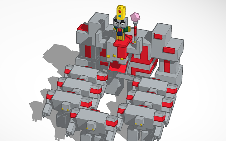 3D design THE ARCH-ILLAGER with RED STONE MONSTROSITY and RED STONE ...