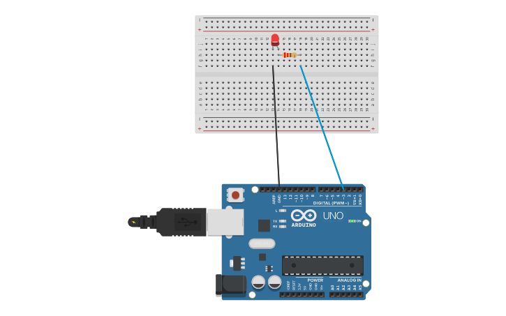 Circuit design Encender y apagar un LED - Tinkercad Circuit design Encender y apagar un LED - Tinkercad