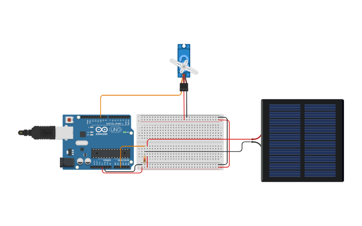 Circuit design Panel solar - Tinkercad