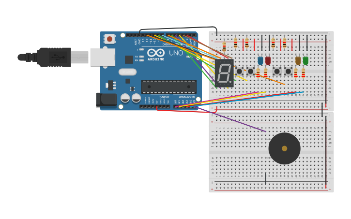 Circuit design PARQUEADERO - Tinkercad