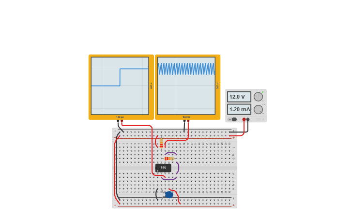 Circuit design 555 Astable | Tinkercad