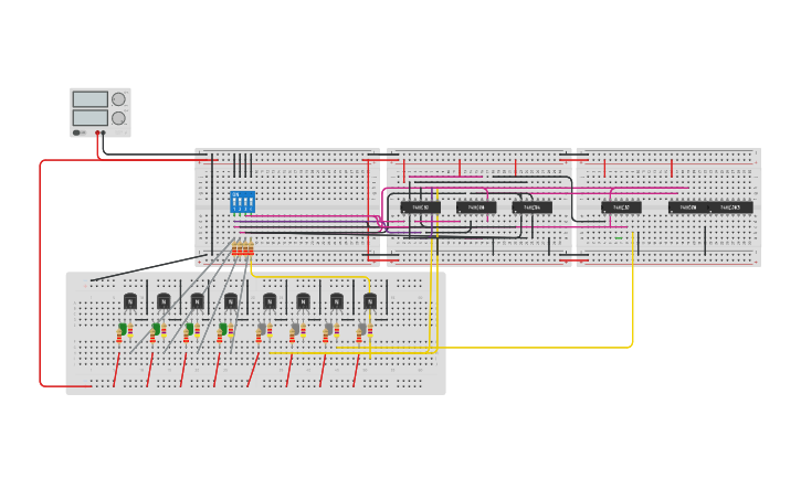 Circuit design Examen : Transcodeur BCD - Aiken 2421 - Tinkercad