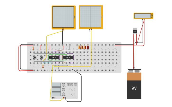 Circuit design SIPO - Tinkercad