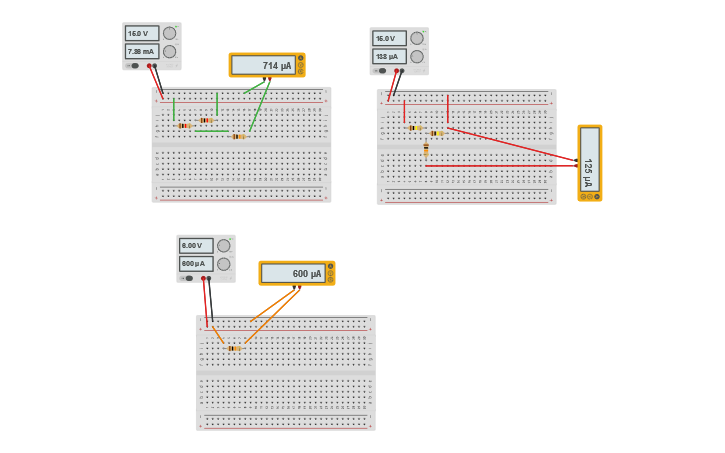 Circuit design Errors in voltage measurement due to loading - Tinkercad