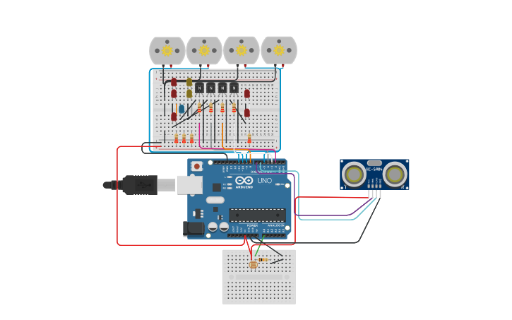 Circuit design 4.2.2 Vehicle Safety System - Tinkercad