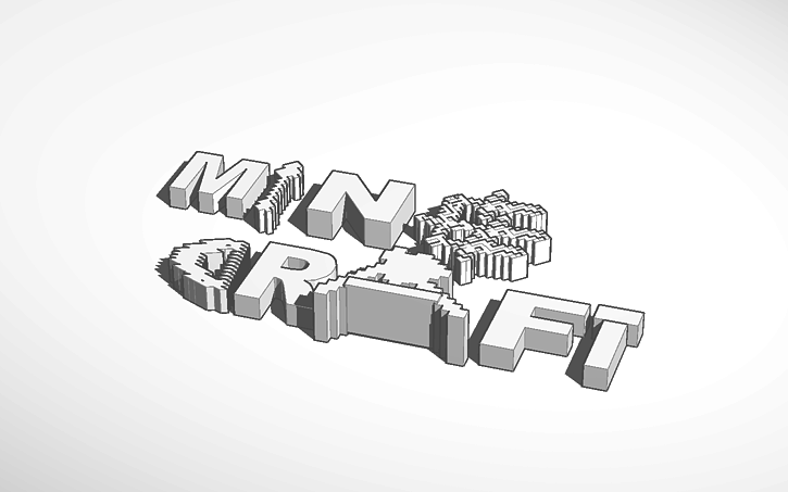 3D design minecraft words-프린팅실험용 | Tinkercad