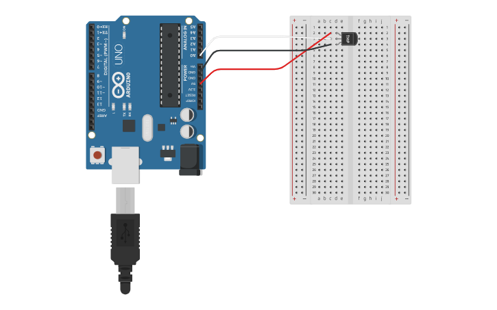 Circuit design Sensor de Temperatura | Tinkercad