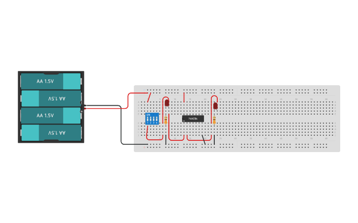 Circuit design 7404 - Tinkercad