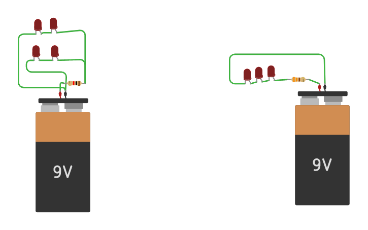 Circuit design Series and Parallel circuit - Tinkercad