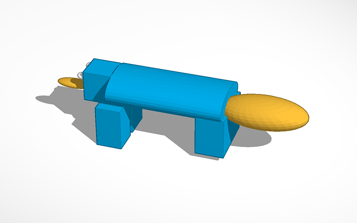 3D design Perry the Platypus in normal mode - Tinkercad