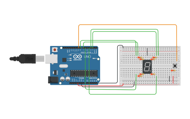 Circuit Design Arduino Uno With 7 Segment Display Counter With Push 9564