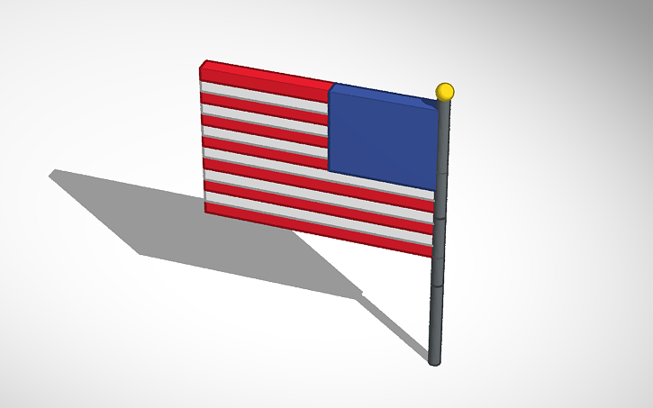 3D design American Flag - Tinkercad