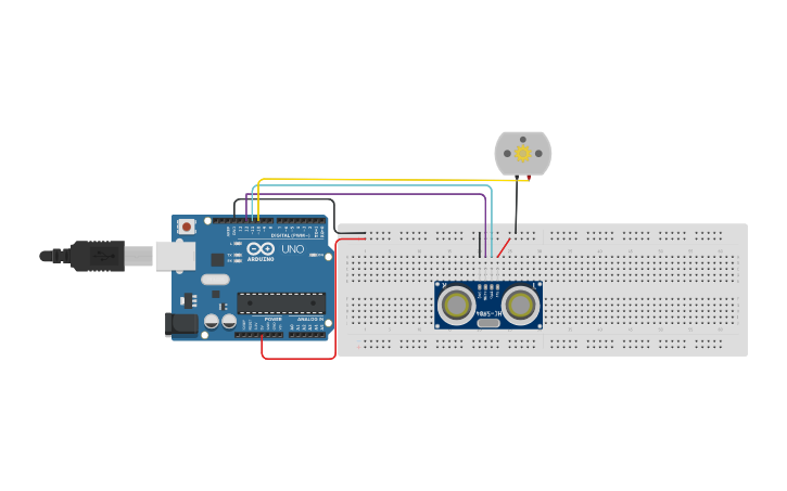 Circuit design Arduino sensor con motor Alejandra Oliva | Tinkercad