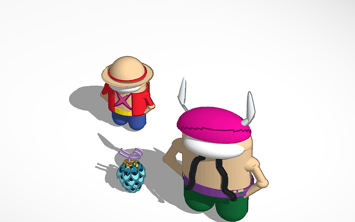 3D design Luffy and Kaido - Tinkercad