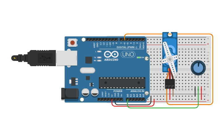 Circuit design MICRO SERVO 9G SG90 TOWERPRO - Tinkercad