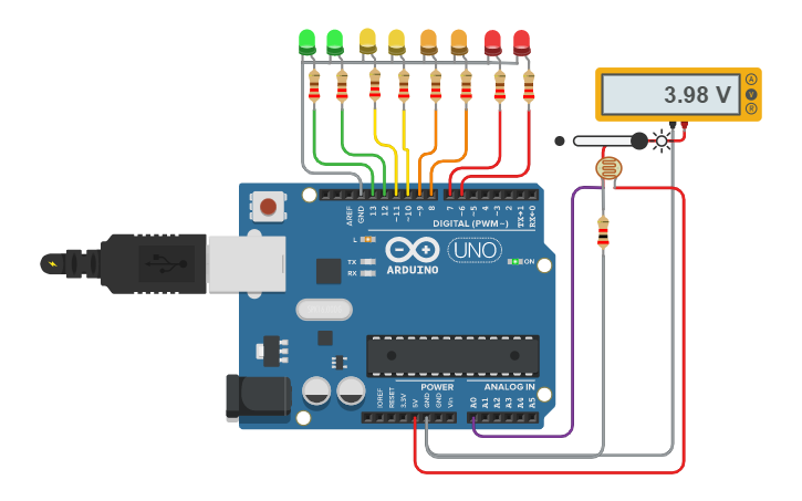 Circuit design 10/09 - Entrada Analogica - Tinkercad