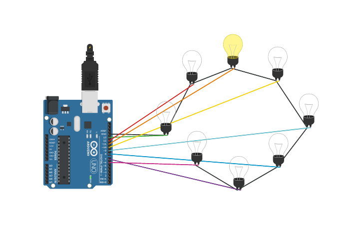 Circuit design LED - - - - - Tinkercad