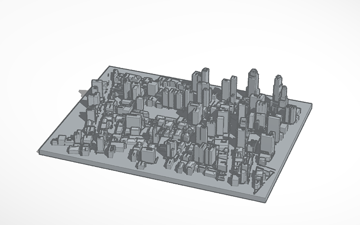 3D design Big Minecraft City - Tinkercad